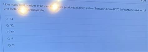 how many total number of atp mol are produced during electron transport