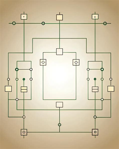 Modern Digital Circuit Diagram With Symmetric Layout Premium Ai