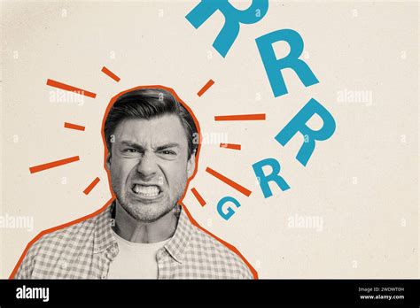 Composite Collage Image Of Angry Man Irritated Growl Annoyed Face