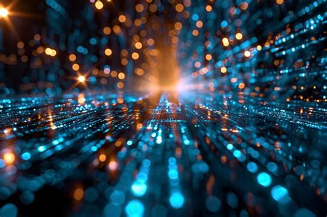 Premium Photo 3d Abstract Tech Background Floating Numbers Hud Background Matrix Particles