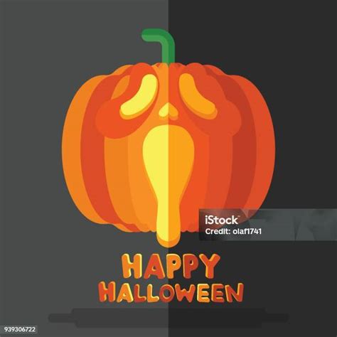 평면 디자인 스타일에 해피 할로윈 벡터 일러스트입니다 가을에 대한 스톡 벡터 아트 및 기타 이미지 가을 개념 거미 Istock