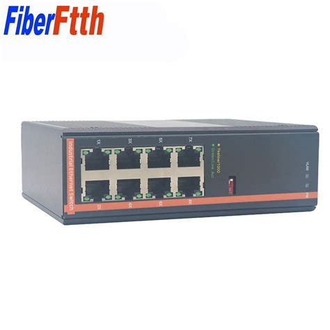 5 Ports 8 Ports Industrial Ethernet Switch 10 100 1000m Gigabit Network Switch Din Rail Type