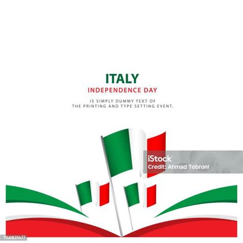 Ilustrasi Desain Desain Poster Perayaan Hari Kemerdekaan Italia