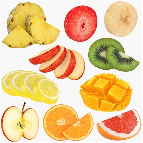 fruit slices collection 3d model 99 max fbx obj 3ds free3d