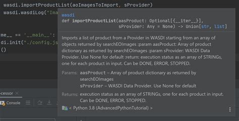 Python Tutorial Wasdi Documentation Center Documentation