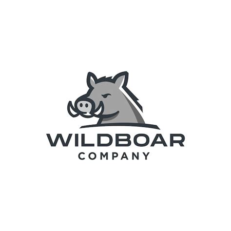 Schwarzes Schwein Warzenschwein Schwein Logo Symbol Vektor Illustration