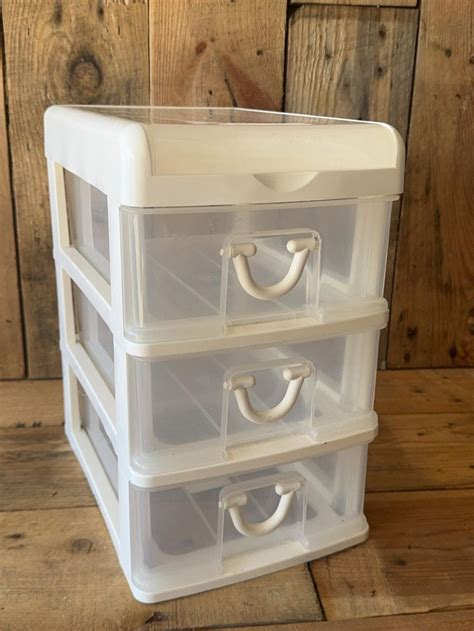 At Auction Three Drawer Plastic Storage Unit Compact And Versatile