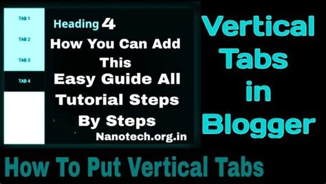 How To Put Vertical Tabs In Blogger Website Nano Tech