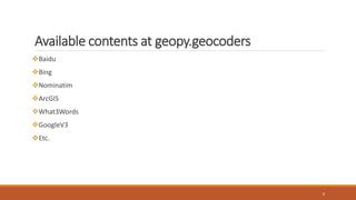 Geopy Module In Python Ppt