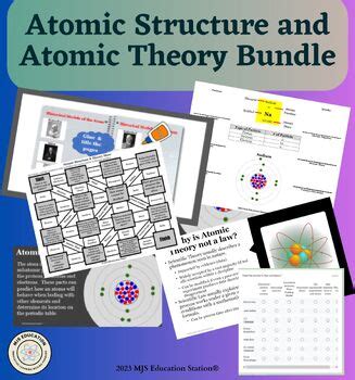 Atomic Structure And Atomic Theory Bundle Worksheet Practice Foldable