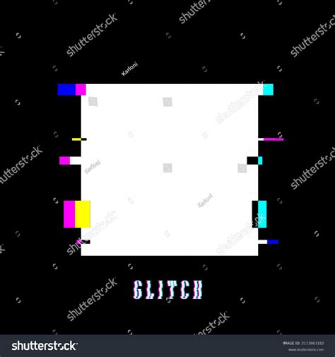Glitch Distorted Rectangle Shape Vector Illustration Stock Vector