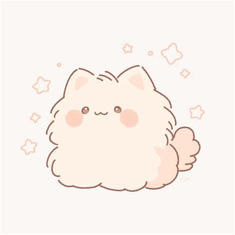 ゆるいかわいいもふもふ猫｜イラスト・フリー素材なら「シンテリ」