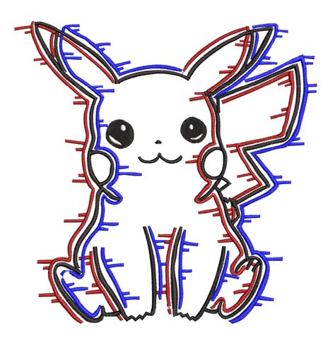 Embroidery Pattern Pikachu Glitched A G E Store Anime Patterns