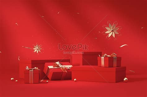 간단한 선물 상자 장면 배경 사진 및 창의적인 일러스트 무료 다운로드 Lovepik