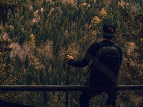 Man Forest Nature Backpack Hiking 4k Wallpaper Toppng