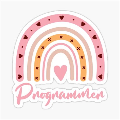 programmer boho cute pink rainbow mom wife coding funny computer