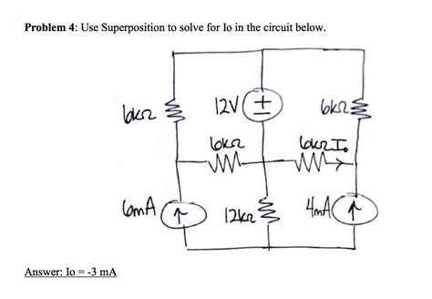 solved problem 4 use superposition to solve for io in the