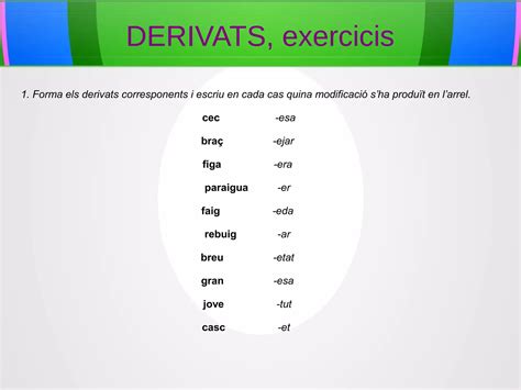 Exercicis Derivats Ppt