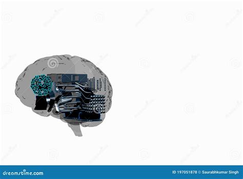 Representing Machine Learning Through A Human Brain 3d Illustration And