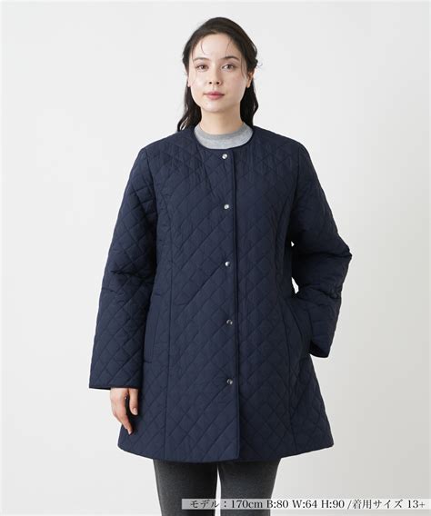 Shopstock 店頭在庫 プラスハウス キルティングノーカラーコート【leilian White Label】