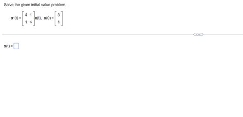 Solved Solve The Given Initial Value Problem Chegg