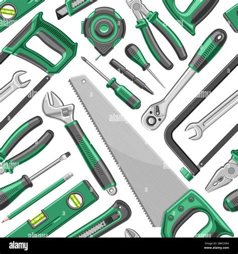 Vector Handyman Tools Seamless Pattern Decorative Background With
