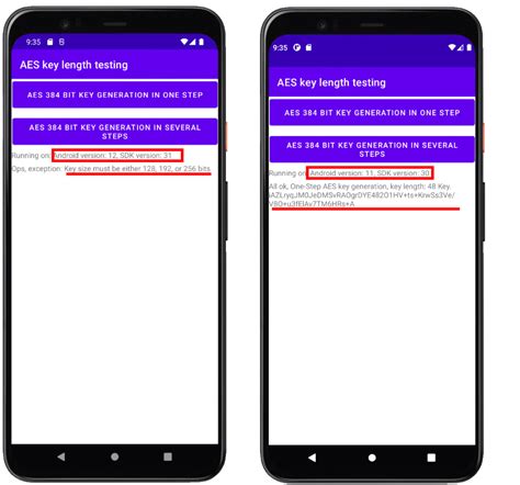 Android 12 API Level 31 Key Size Must Be Either 128 192 Or 256