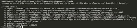 don t print stack when cancelling cli extension install · issue 39733