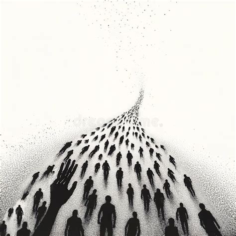 Surreal Artwork Silhouettes Moving Towards A Point Of Convergence
