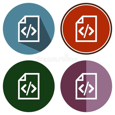 Icons Flat Code File Stock Vector Illustration Of Element