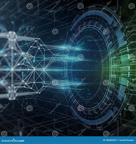 Computer Technology Visualizations Of Data And Network Infrastructure Stock Illustration