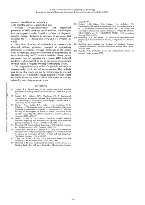 Identification Of Aircraft Gas Turbine Engine S Temperature Condition Pdf