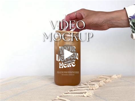 Clear Libbey Glass Video Mockup Coffee Cup Mockup 16 Oz Libby Cup