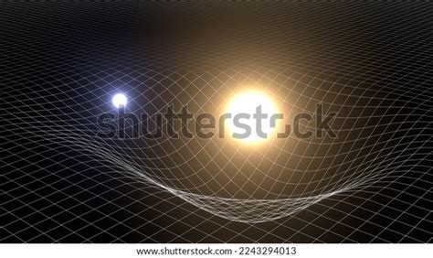 Spacetime Curvature D Representation Solar System Stock Illustration