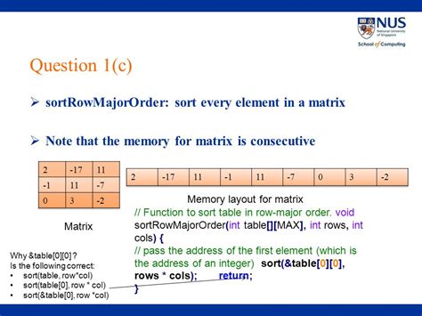 Cs1010e Programming Methodology Tutorial 9 Pointers In Arrays