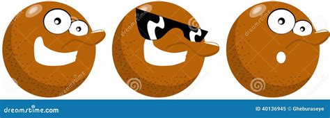 Set Of Cute Orange Cartoon Isolated Stock Image Illustration Of Cute