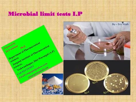 Microbial Limit Tests Ip By Drpsrinivas Jangaon Institute Of Pharm