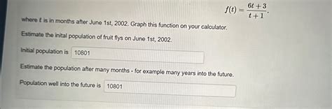 solved f t 6t 3t 1where t ﻿is in months after june