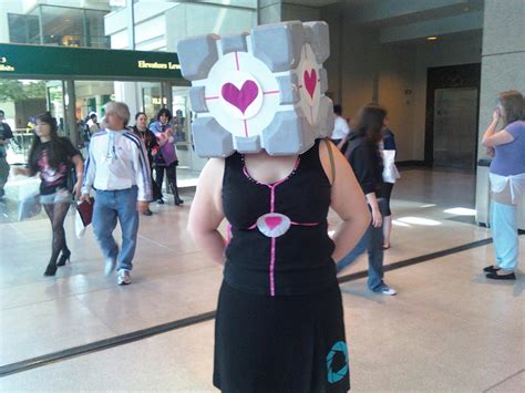 Companion Cube Girl By Warriornun On Deviantart