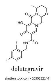 Dolutegravir Hiv Drug Molecule Integrase Inhibitor Stock Vector Royalty Free