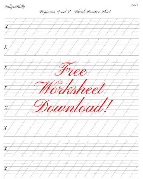 Beginner Calligraphy Practice Sheets