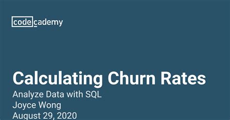 Calculating Codeflix Churn Rates Sql Project Skill Path Projects