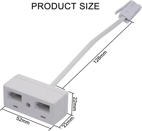 Casoter Double BT Socket Adapter One BT Plug To Two UK BT Telephone Socket Adapter 1 Pack