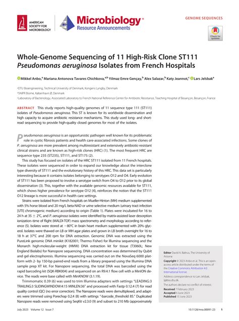 Pdf Whole Genome Sequencing Of 11 High Risk Clone St111 Pseudomonas Aeruginosa Isolates From