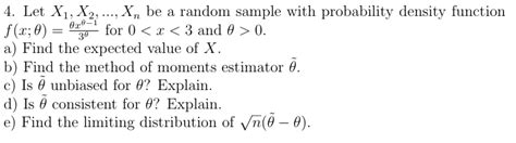 Solved Let x1,x2,dots,xn ﻿be a random sample with | Chegg.com