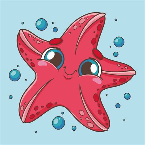 Free Vector Hand Drawn Starfish Cartoon Illustration