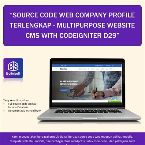Jual D29 Multix Multipurpose Website Cms With Codeigniter Source Code By Baitulsoft Shopee