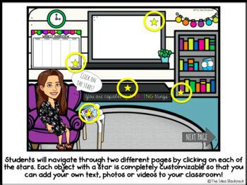 Interactive Bitmoji Classroom Editable Google Slides BRIGHT FUN THEME