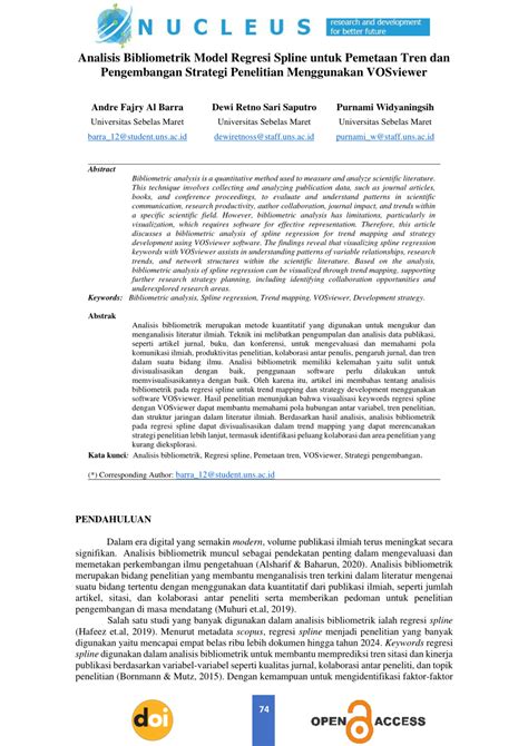 Pdf Bibliometric Analysis Of Spline Regression Model For Trend