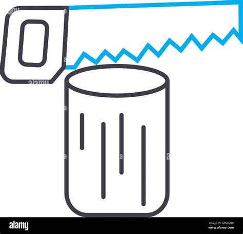 Wood Working Vector Thin Line Stroke Icon Wood Working Outline Illustration Linear Sign